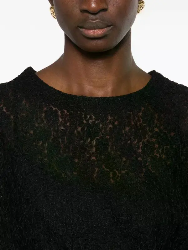 Ermanno Scervino Lace Scalloped Top - Black