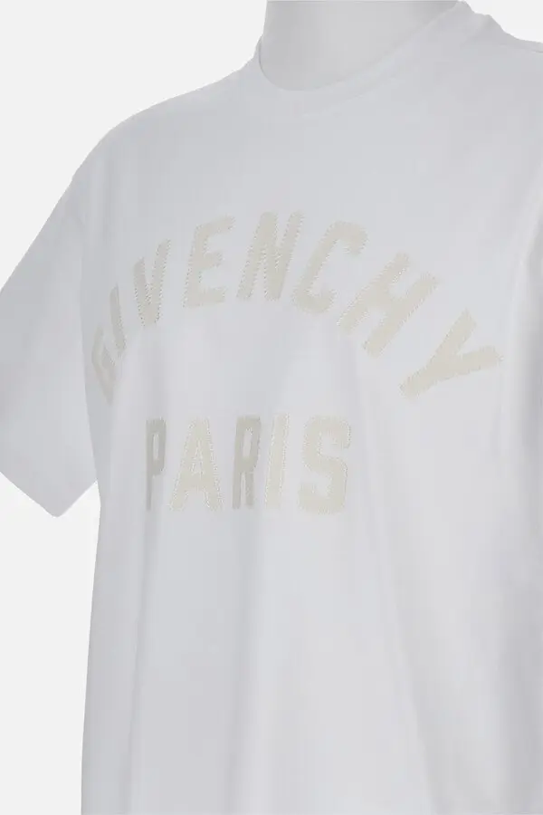 Givenchy Maglietta Logo In Cotone - Bianco