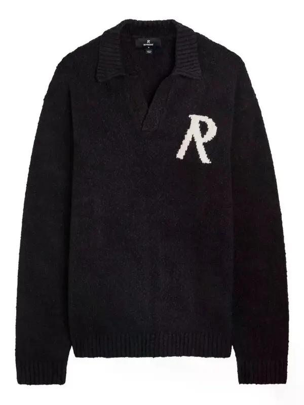 REPRESENT Initial Collared Sweater - Black