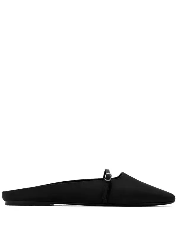 ST. AGNI Plié Buckled Mules - Black