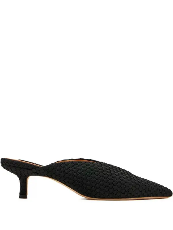 NAGHEDI Strada Woven Heeled Mules - Black