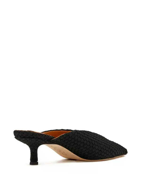 NAGHEDI Strada Woven Heeled Mules - Black