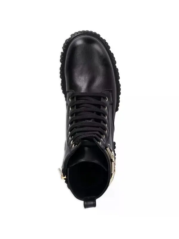 BALDININI Lace-up Combat Boots With Chain Detail