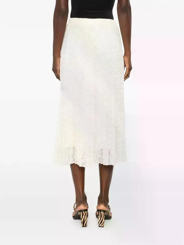 Ermanno Scervino Floral Pleated Midi Skirt - Neutrals