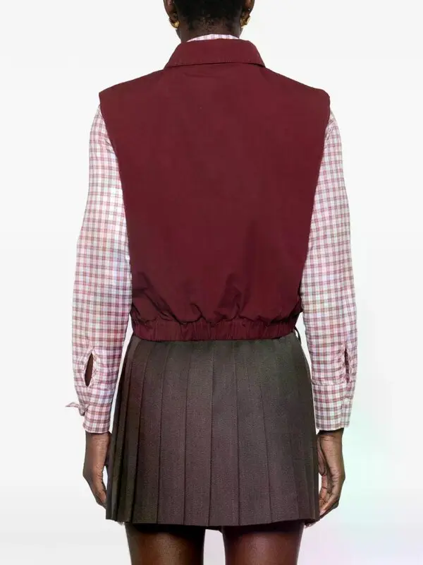 Miu Miu Logo Embroidered Poplin Gilet