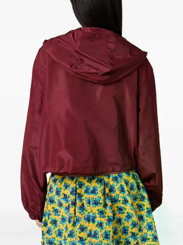 Miu Miu Drawstring Hood Blouson Jacket - Red