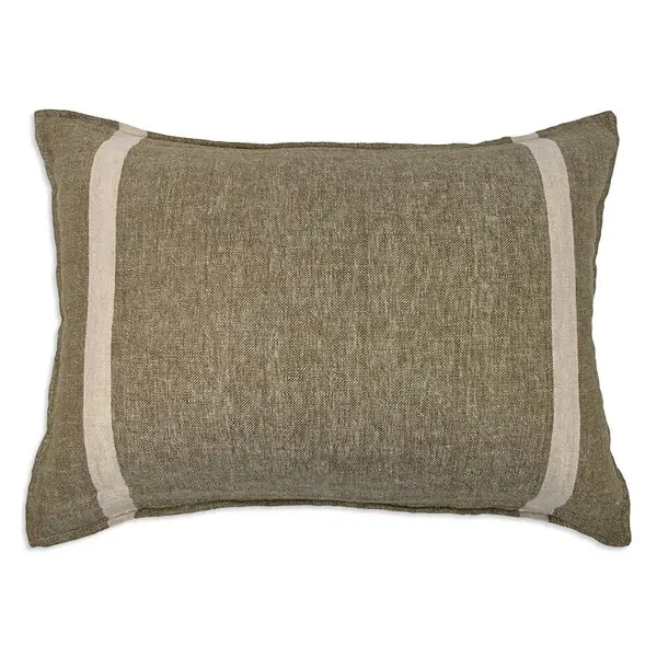 POM POM AT HOME Rory Linen Big Pillow, 28 X 36 - Moss/flax