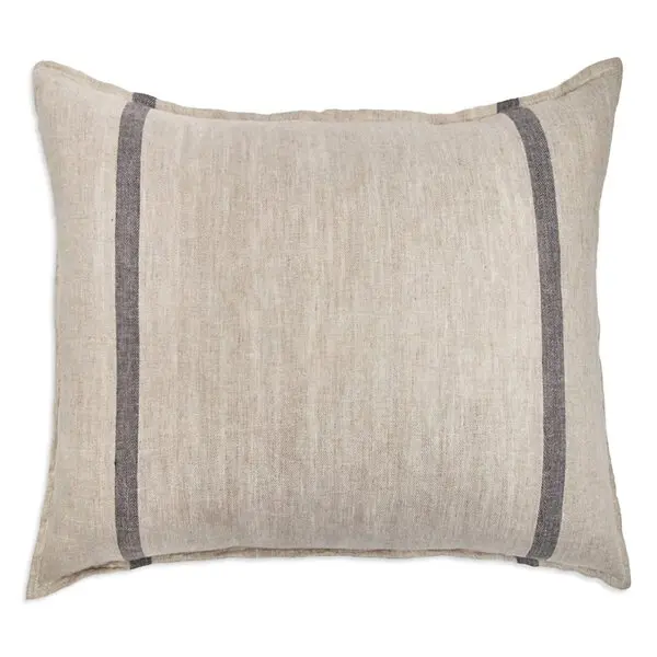 POM POM AT HOME Rory Linen Euro Sham, 26 X 26 - Flax/midnight