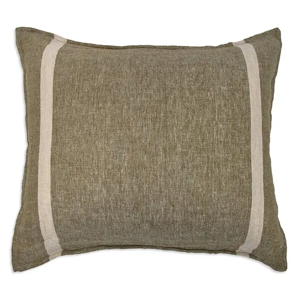 POM POM AT HOME Rory Linen Euro Sham, 26 X 26 - Moss/flax