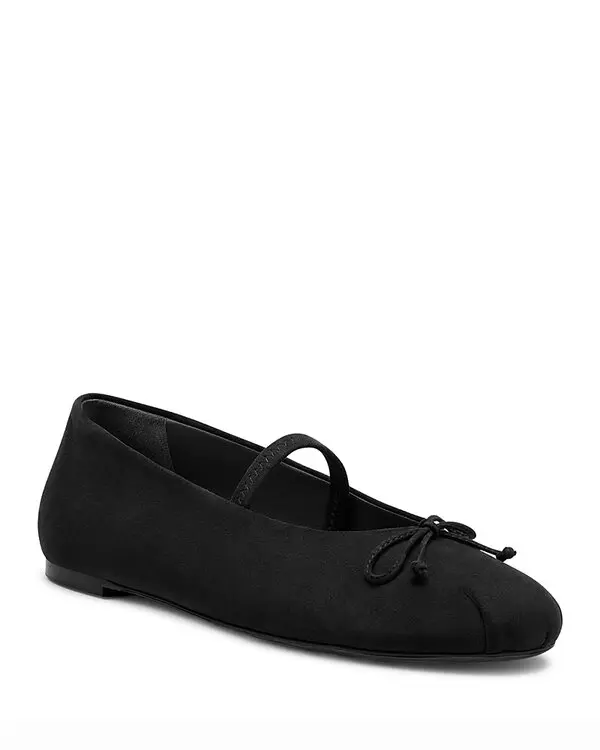 STUART WEITZMAN Prima Bow Ballet Mary Janes - Black
