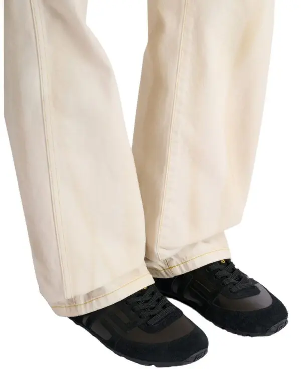 Balmain Racer 45 Lambskin And Suede Trainers - Black