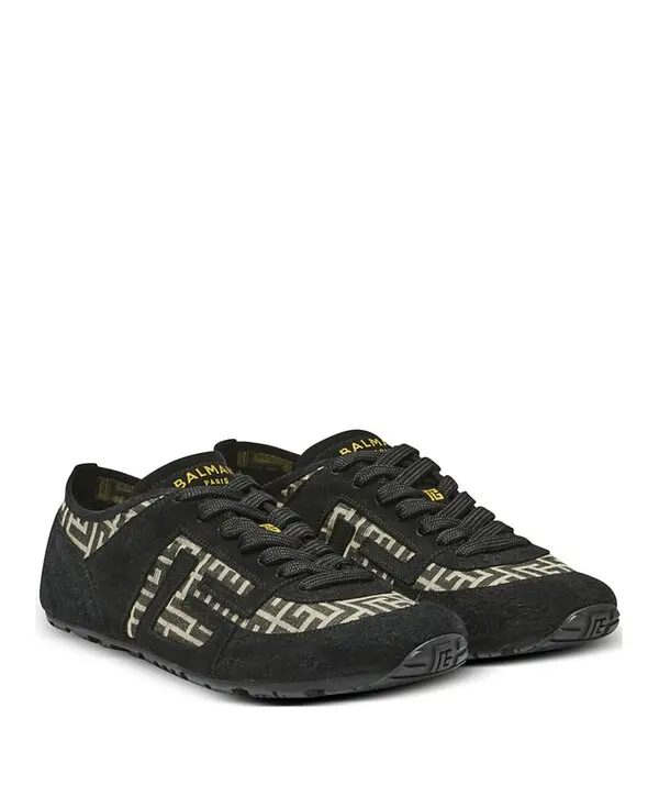 Balmain Racer 45 Monogram Jacquard Trainers - Black
