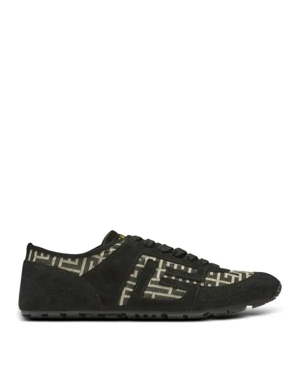 Balmain Racer 45 Monogram Jacquard Trainers - Black