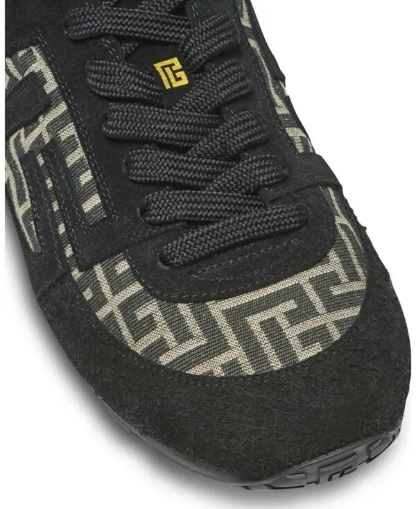 Balmain Racer 45 Monogram Jacquard Trainers - Black