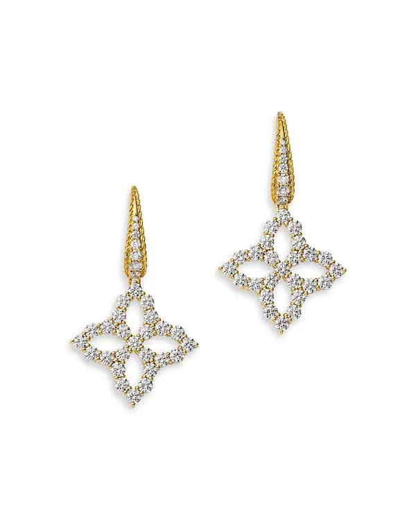 Roberto Coin 18k Yellow Diamond Drop Earrings - Gold