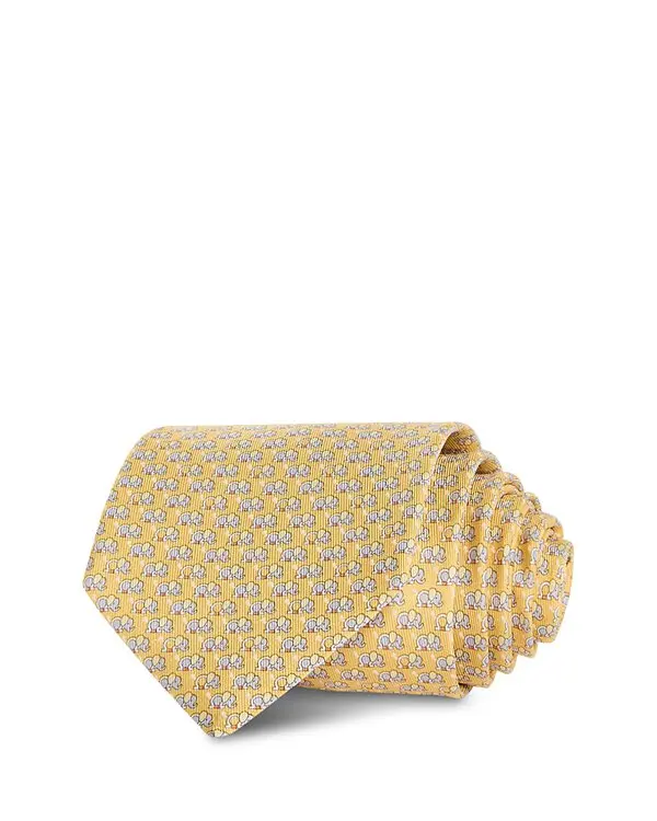 FERRAGAMO Silk Gancini Elephant Neck Tie - F.giallo