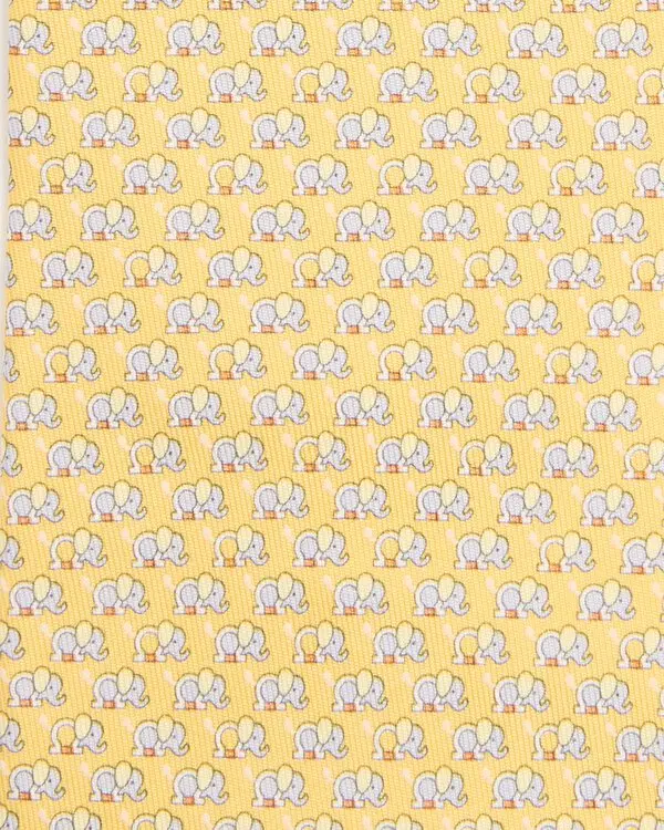 FERRAGAMO Silk Gancini Elephant Neck Tie - F.giallo