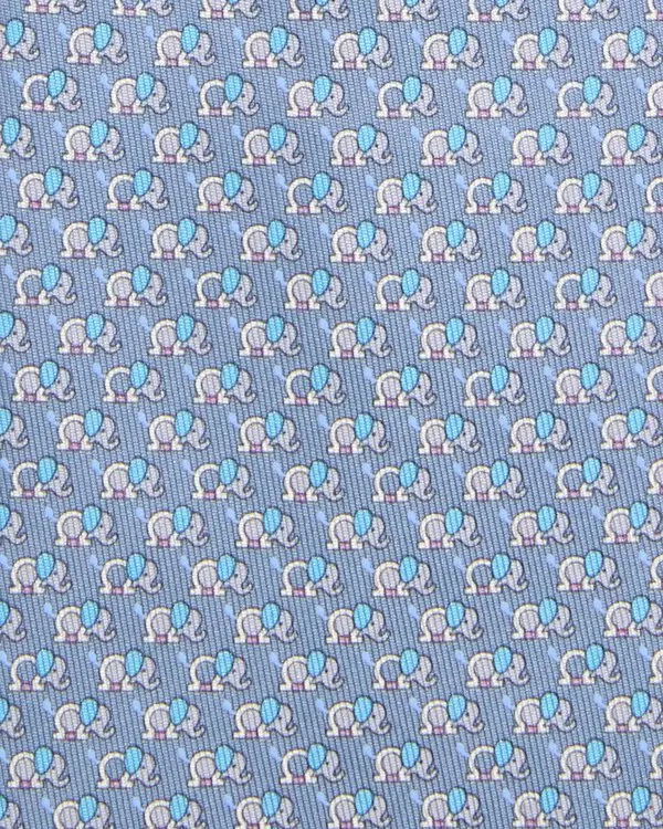 FERRAGAMO Silk Gancini Elephant Neck Tie - F.grigio
