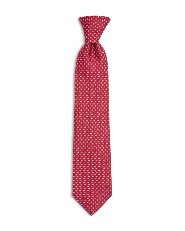 FERRAGAMO Silk Gancini Paper Airplane Tie - F.rosso