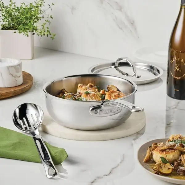 HESTAN Probond Luxe 2-quart Polished Professional Clad Stainless Steel Saucier