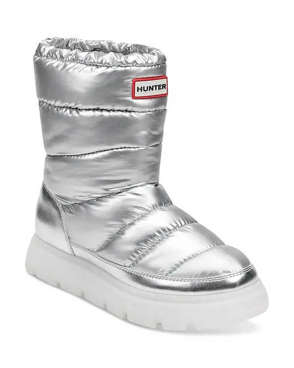 Hunter Maribels 3 Puffer Boots - Silver