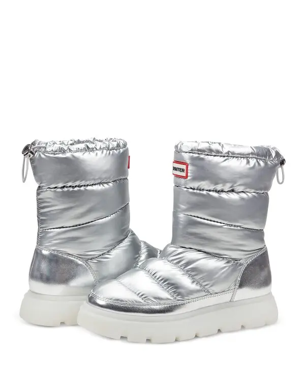 Hunter Maribels 3 Puffer Boots - Silver
