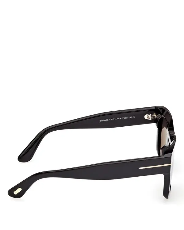 TOM FORD Emma Square Sunglasses - Black/smoke