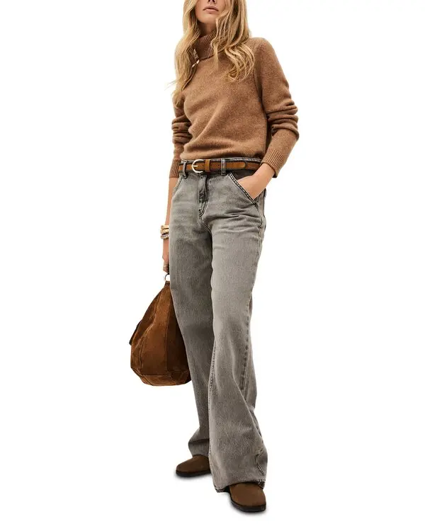 Ba&sh Chalie Cashmere Turtleneck Sweater - Camel