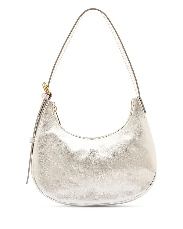 Il Bisonte Belcanto Leather Hobo Bag - Silver