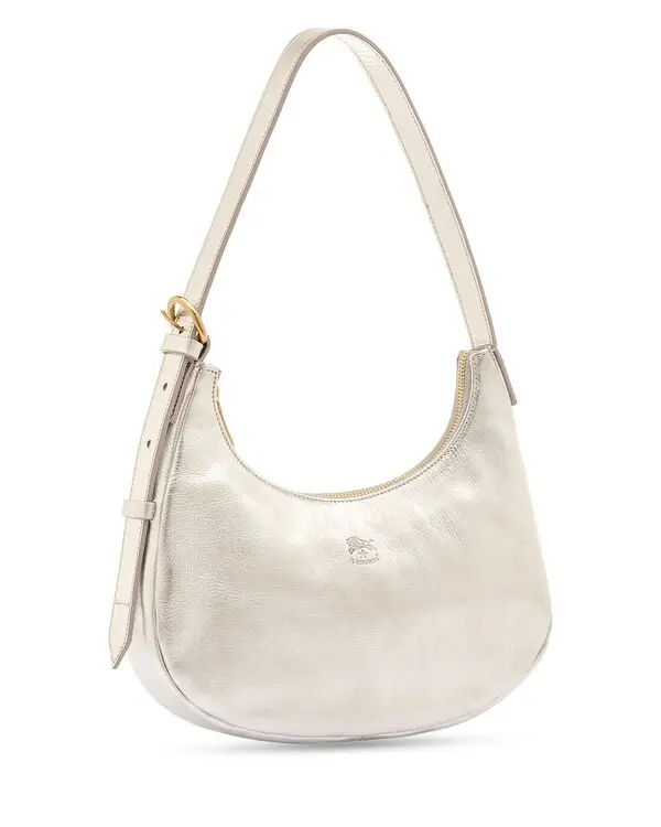Il Bisonte Belcanto Leather Hobo Bag - Silver