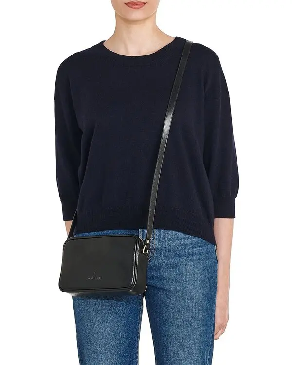 Il Bisonte Oliveta Leather Camera Crossbody - Black