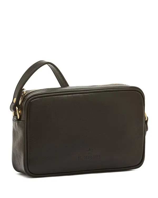 Il Bisonte Oliveta Leather Camera Crossbody - Black