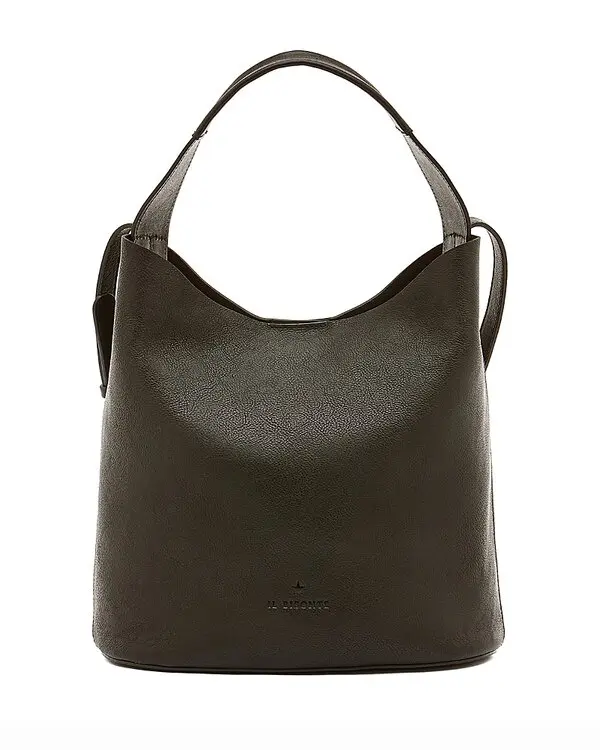 Il Bisonte Le Laudi Leather Bucket Bag - Black