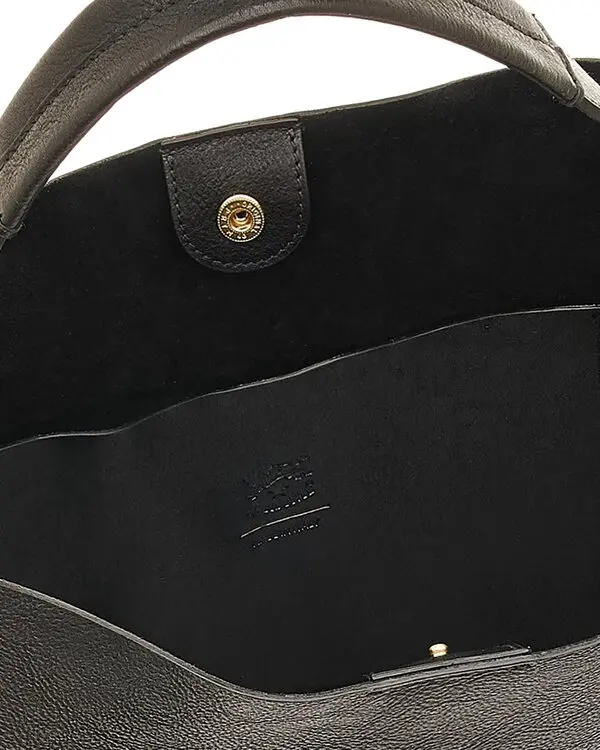 Il Bisonte Le Laudi Leather Bucket Bag - Black