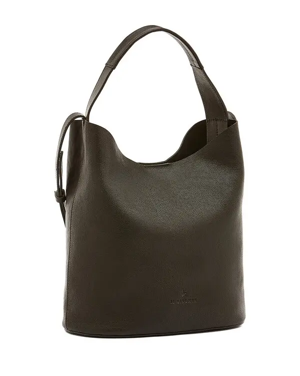 Il Bisonte Le Laudi Leather Bucket Bag - Black