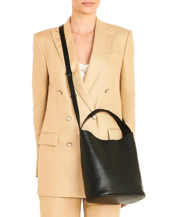 Il Bisonte Le Laudi Leather Bucket Bag - Black