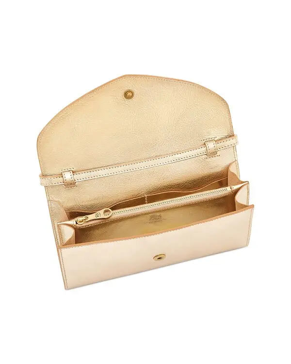 Il Bisonte Bigallo Leather Convertible Clutch - Platinum