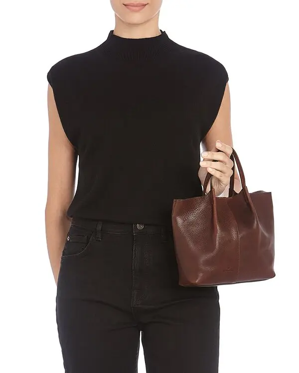Il Bisonte Nina Pleated Leather Crossbody - Coffee