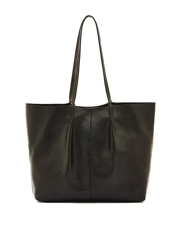 Il Bisonte Nina Large Pleated Leather Tote - Black
