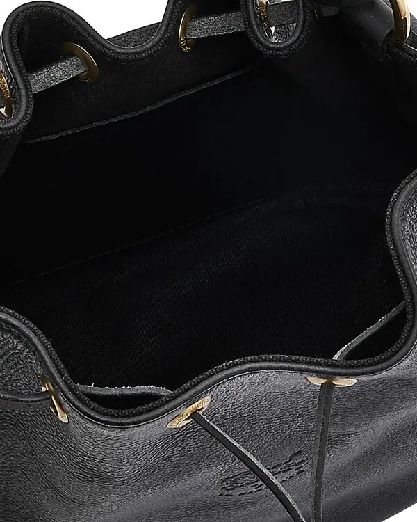 Il Bisonte Classic Leather Bucket Bag - Black