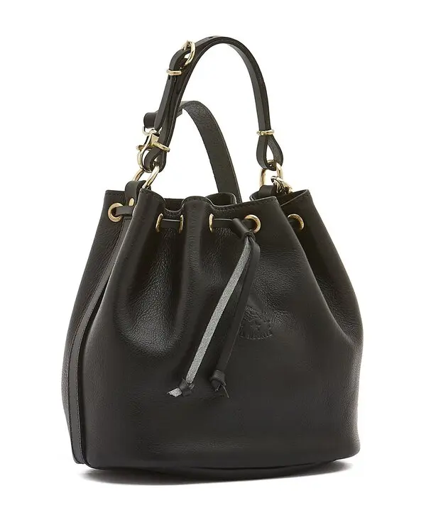 Il Bisonte Classic Leather Bucket Bag - Black