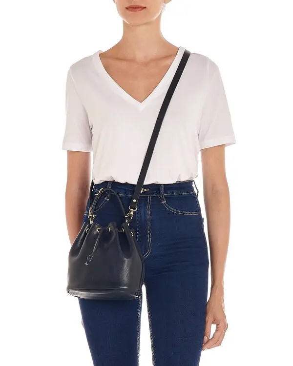 Il Bisonte Classic Leather Bucket Bag - Black