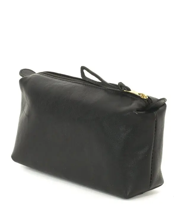 Il Bisonte Classic Leather Zip Pouch - Black