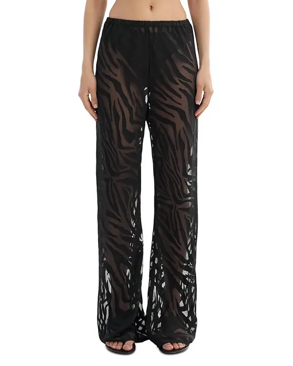 LAMARQUE Sheer Zebra Pattern Pants