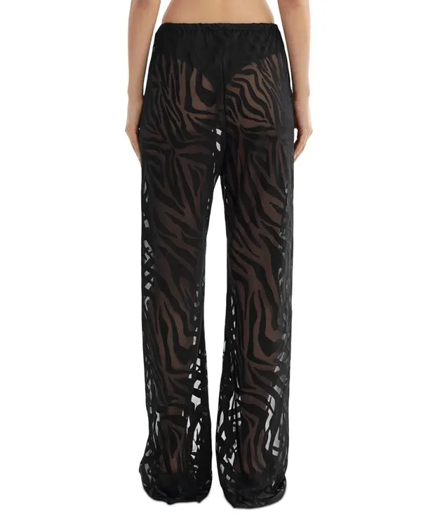 LAMARQUE Sheer Zebra Pattern Pants