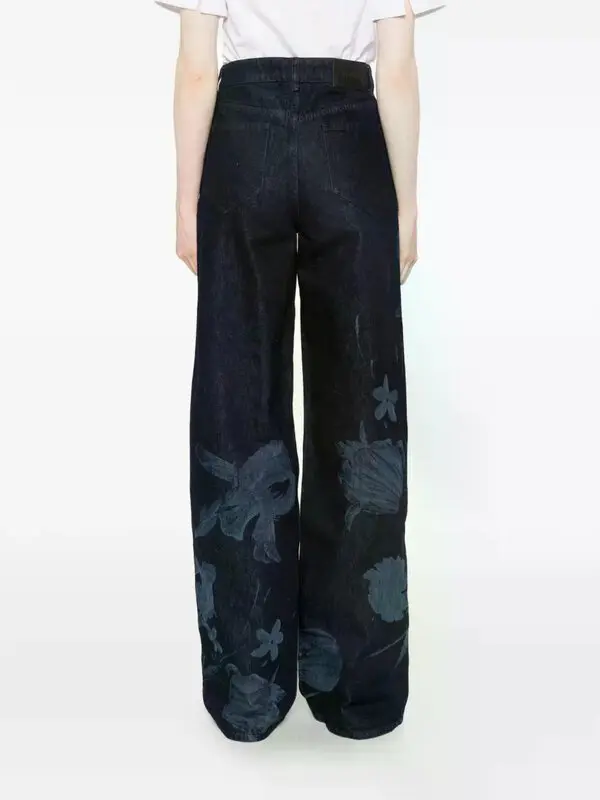 Erdem Floral-print Straight-leg Jeans