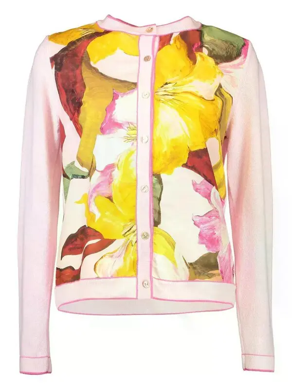 Rani Arabella Floral-print Cardigan - Pink