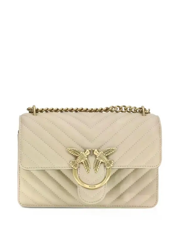 Pinko Love Chevron Chain Shoulder Bag - Neutrals