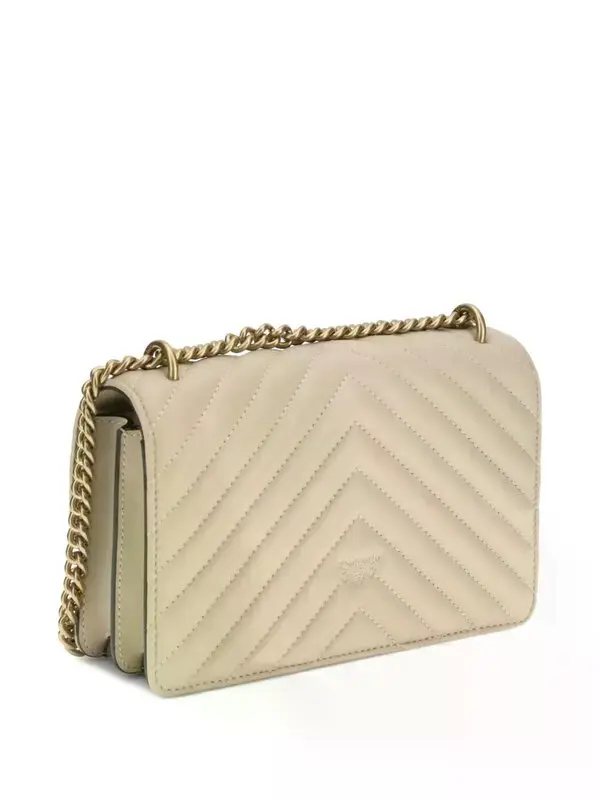 Pinko Love Chevron Chain Shoulder Bag - Neutrals