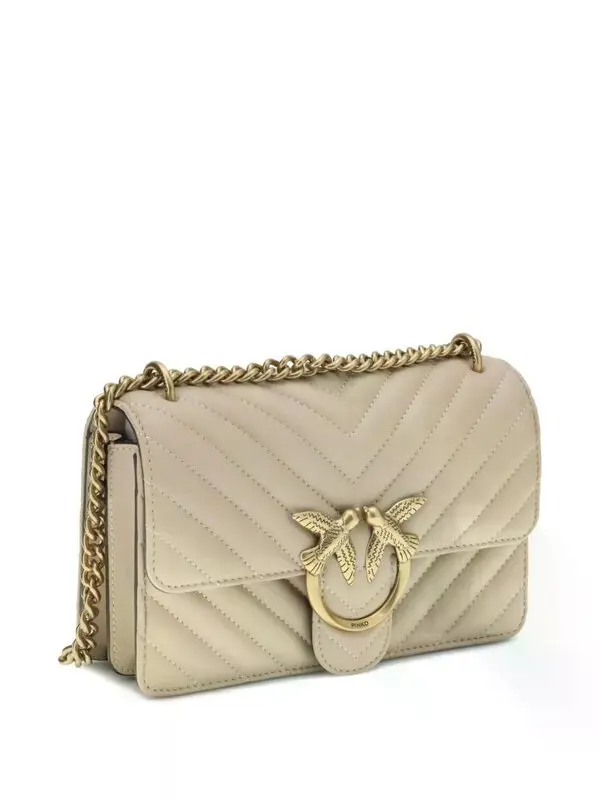 Pinko Love Chevron Chain Shoulder Bag - Neutrals